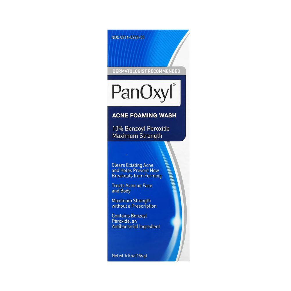 PanOxyl Acne Foaming Wash Benzoyl Peroxide 10% Maximum Strength, 156g ...